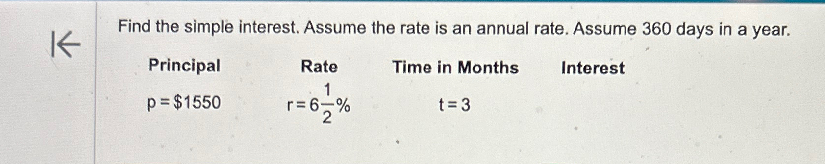 Solved Find the simple interest. Assume the rate is an | Chegg.com