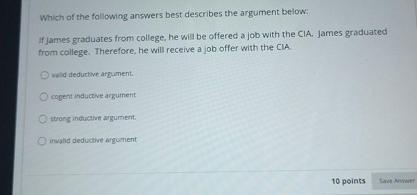 Solved Which of the following answers best describes the | Chegg.com