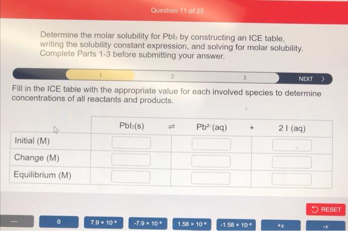 Solved Determine the molar solubility for Pbl2 by | Chegg.com