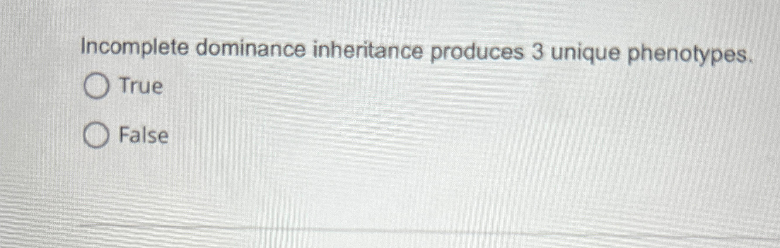 Solved Incomplete dominance inheritance produces 3 ﻿unique | Chegg.com