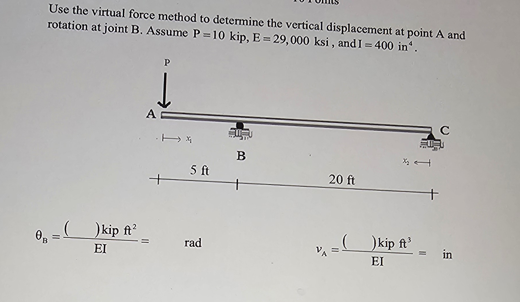 Solved Use the virtual force method to determine the | Chegg.com