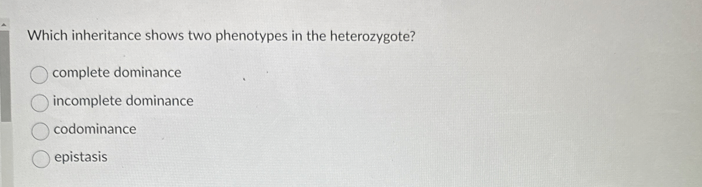 Solved Which inheritance shows two phenotypes in the | Chegg.com