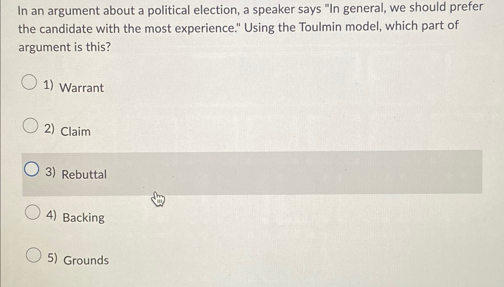 Solved In an argument about a political election, a speaker | Chegg.com