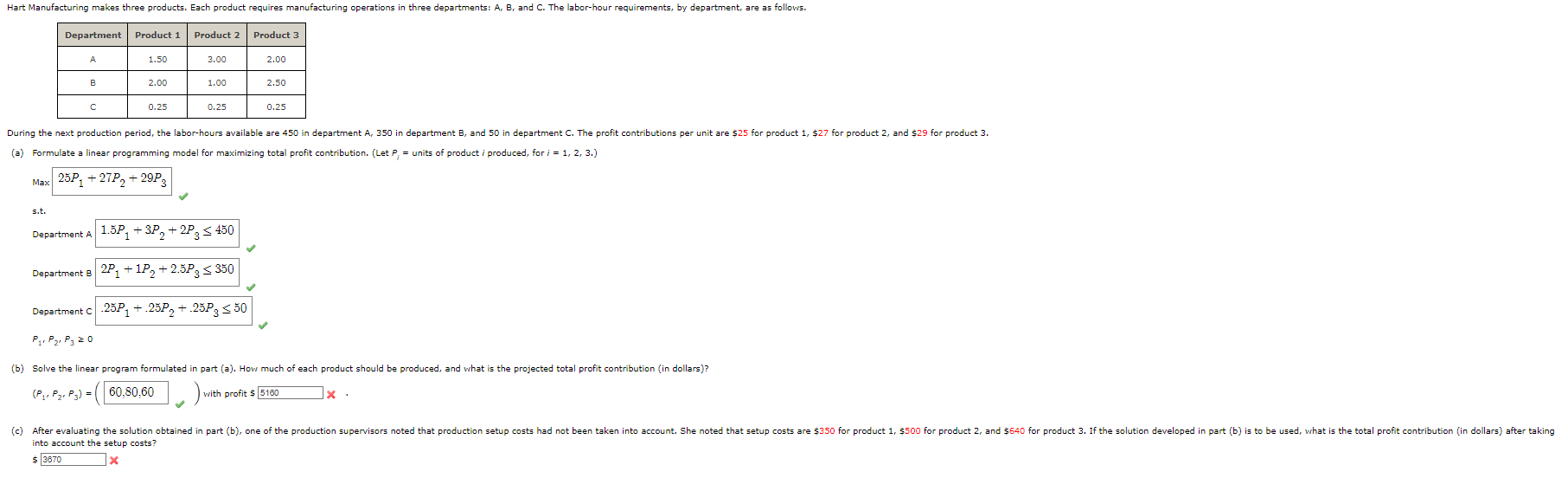 Solved Pi= ﻿units of ﻿product i produced, for i=1,2,3.Max| | Chegg.com