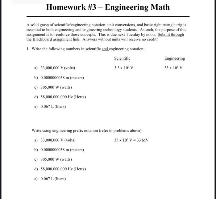 Solved Homework #3 - Engineering Math A solid grasp of | Chegg.com
