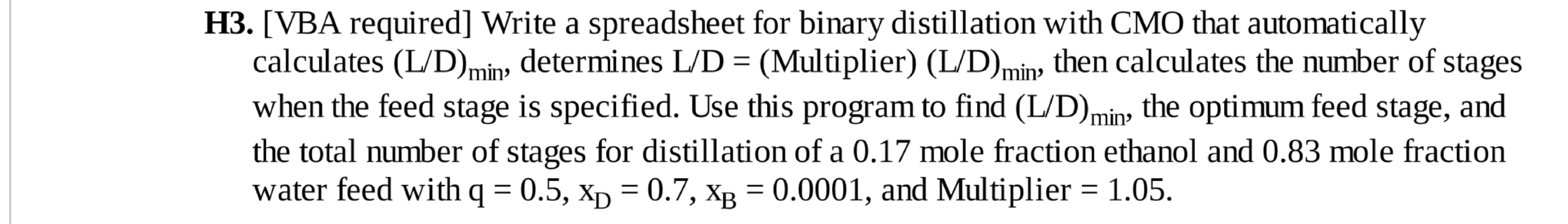 Solved H3. [VBA required] ﻿Write a spreadsheet for binary | Chegg.com
