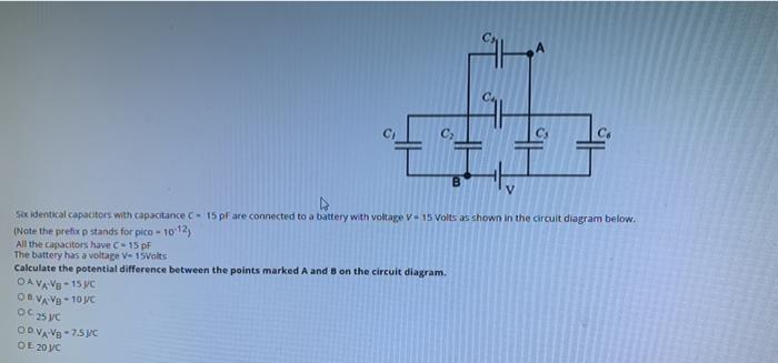 Solved 9 C Sex Identical Capacitors With Capacitance 15 Pf
