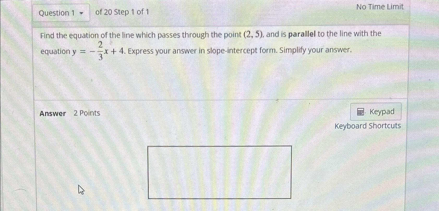 Solved Find the equation of the line which passes through | Chegg.com
