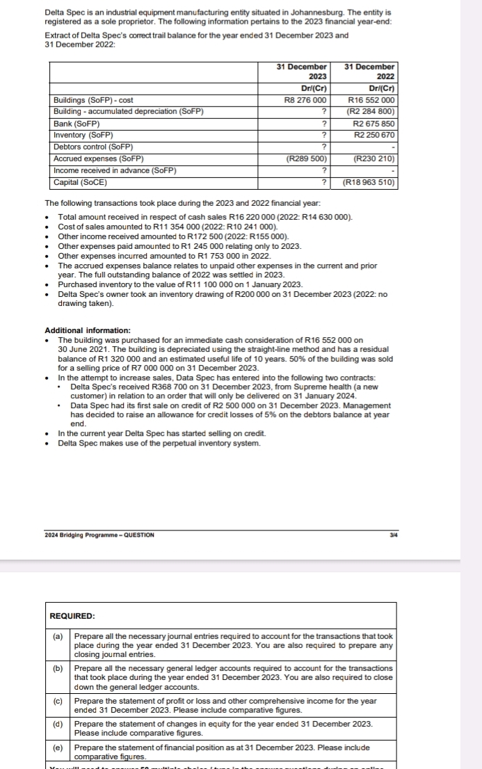 Delta Spec is an industrial equipment manufacturing | Chegg.com