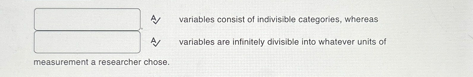 Solved A variables consist of indivisible categories, | Chegg.com