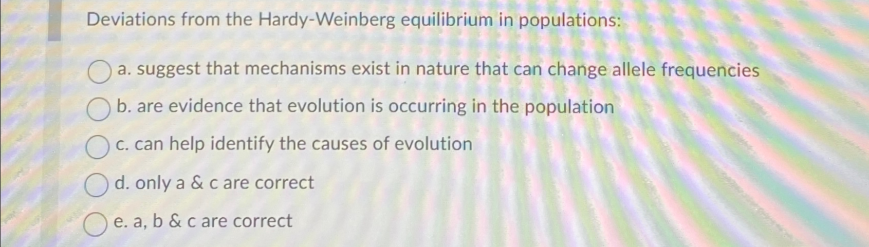Solved Deviations from the Hardy-Weinberg equilibrium in | Chegg.com