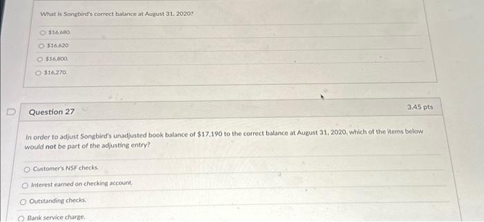 Solved Songbird's customer NSF (non-sufficient funds) checks | Chegg.com