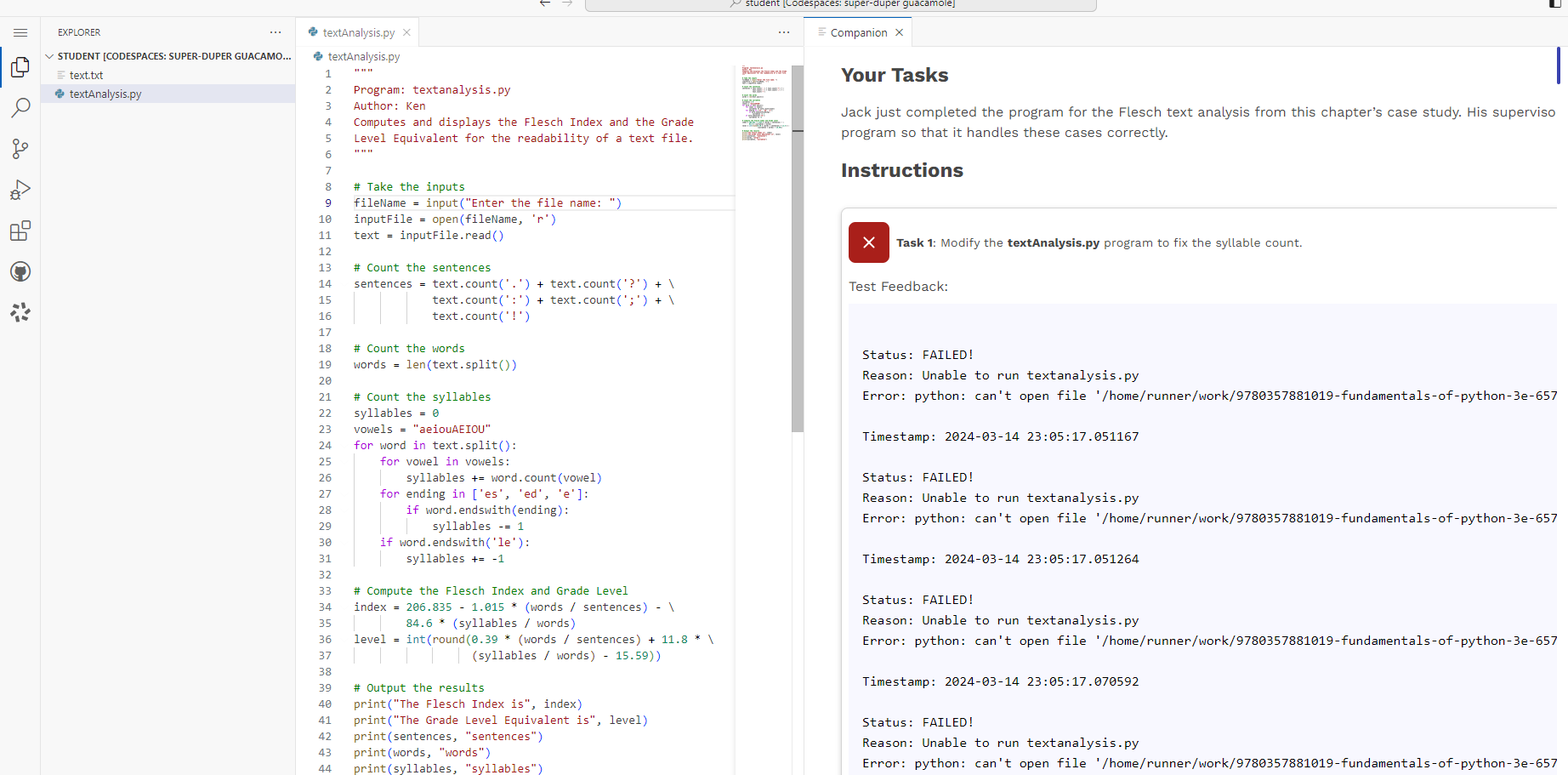 Solved Your TasksJack just completed the program for the | Chegg.com