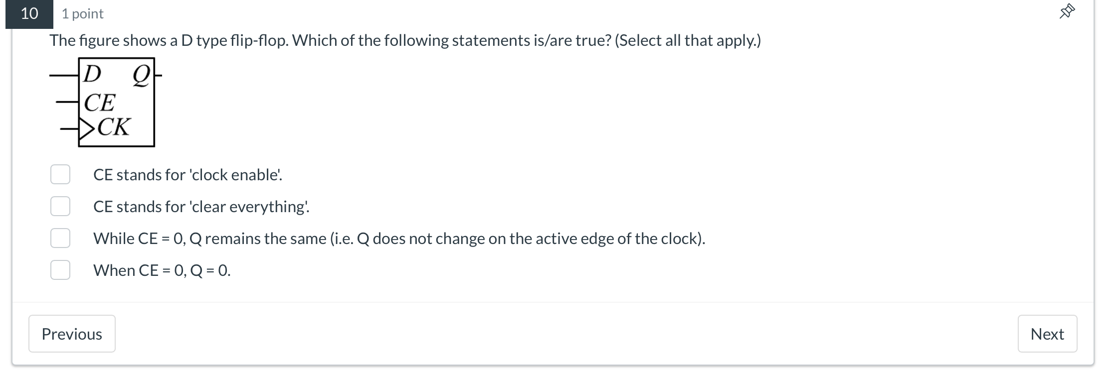 Solved 101 ﻿pointThe figure shows a D type flip-flop. Which | Chegg.com