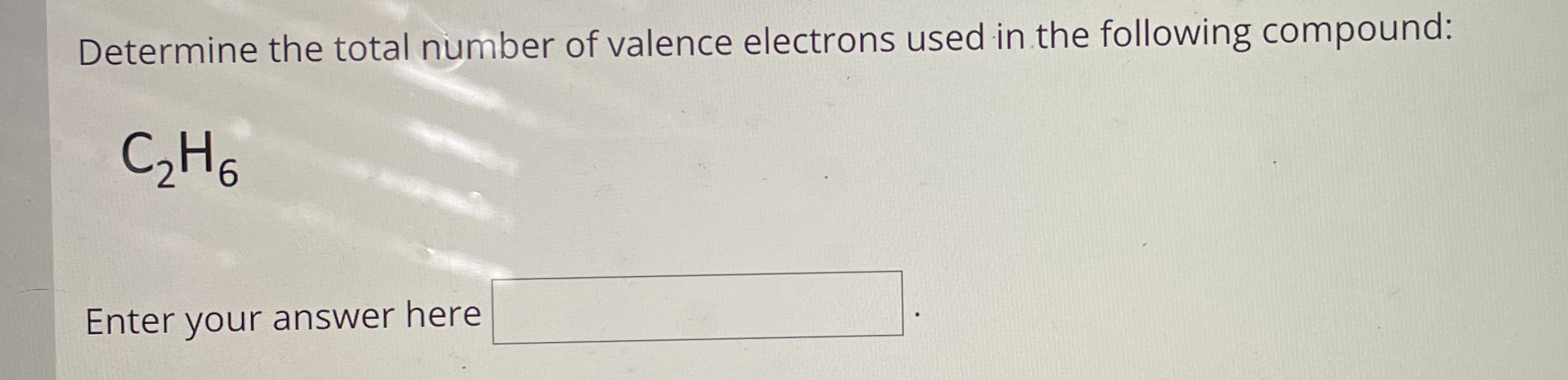 Solved Determine the total number of valence electrons used | Chegg.com