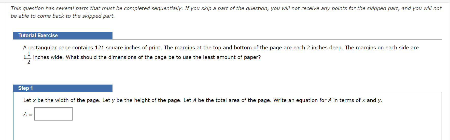 Solved Tutorial ExerciseA rectangular page contains 121 | Chegg.com