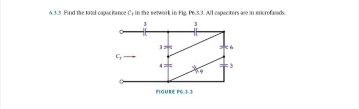 Solved 6.3.3 Find the total capacitance CT in the network in | Chegg.com