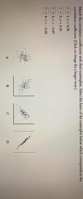 Solved Match the correlation coefficients with their | Chegg.com