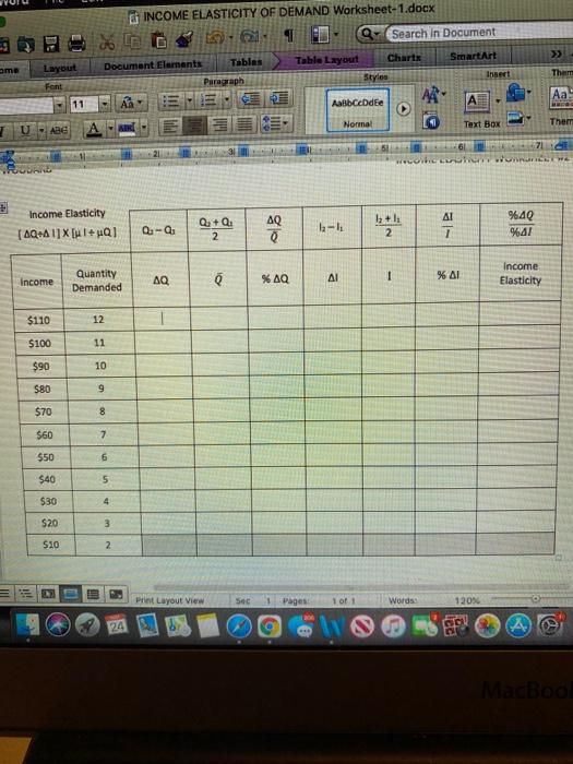 Solved INCOME ELASTICITY OF DEMAND Worksheet-1.docx LOGI Q | Chegg.com