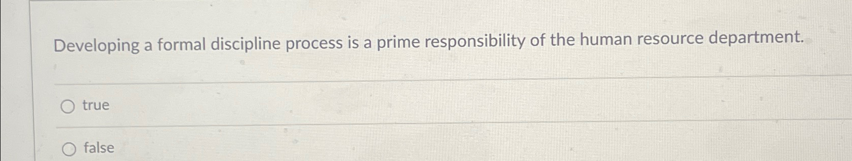 Solved Developing a formal discipline process is a prime | Chegg.com