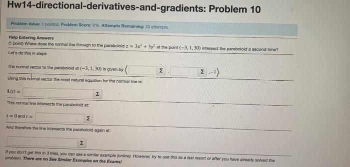 Solved Hw14-directional-derivatives-and-gradients: Problem | Chegg.com