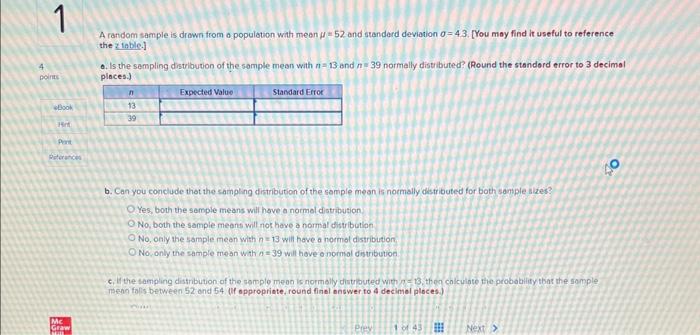 Solved A random sample is drown from a population with mean | Chegg.com