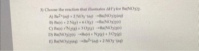 Solved 3) Choose the reactlen that illustrates Al1, for lla( | Chegg.com