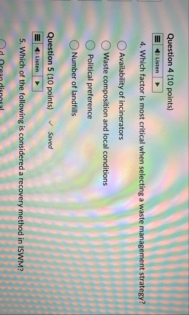 Solved Question 4 (10 ﻿points)4. ﻿Which factor is most | Chegg.com