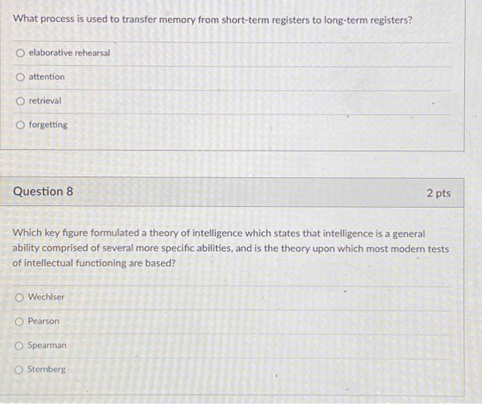 Solved What process is used to transfer memory from | Chegg.com