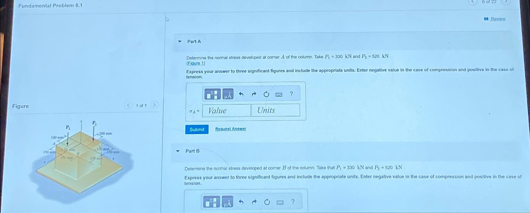 Solved Fundamental Problem 8.1ReviewPart ADetermine the | Chegg.com