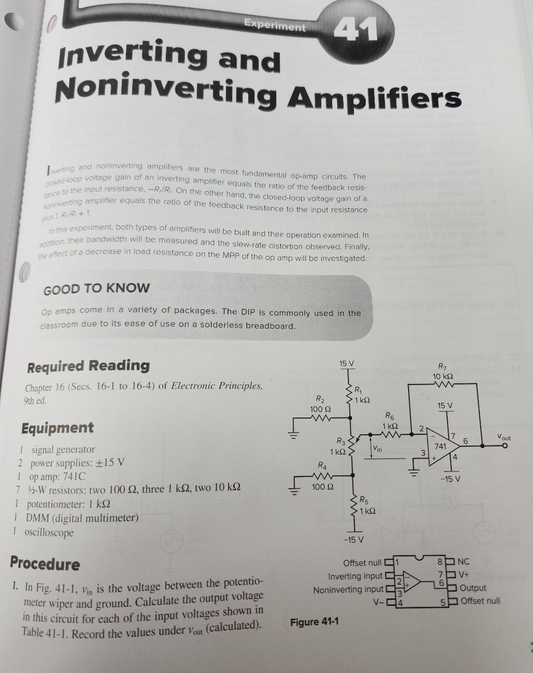 Solved I werting and noninverting amplifiers are the most | Chegg.com