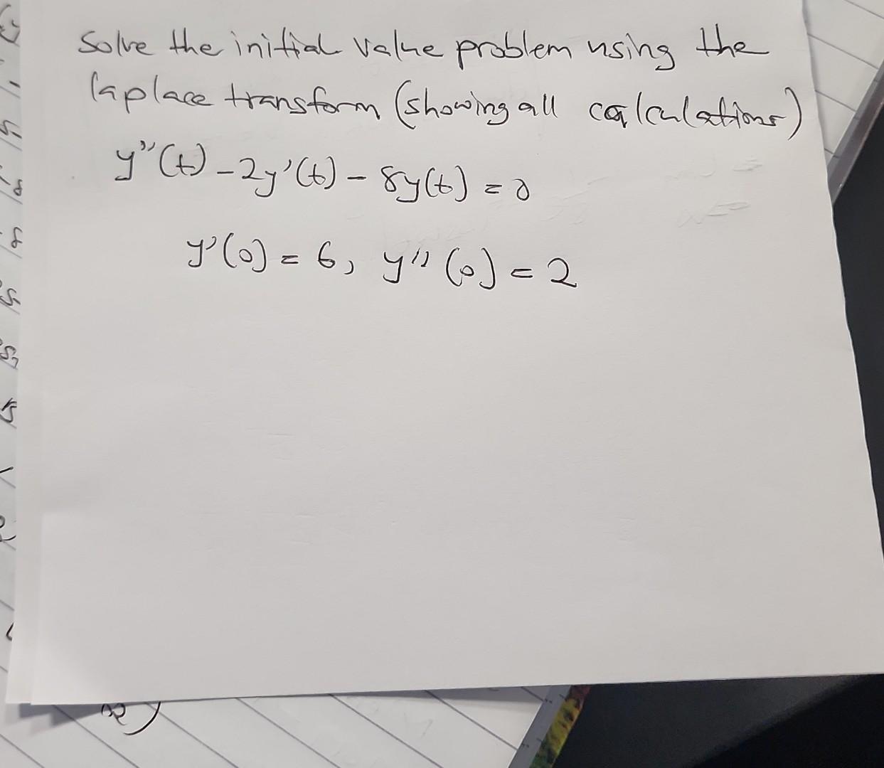 Solved Solve the initial value problem using the a aplace | Chegg.com