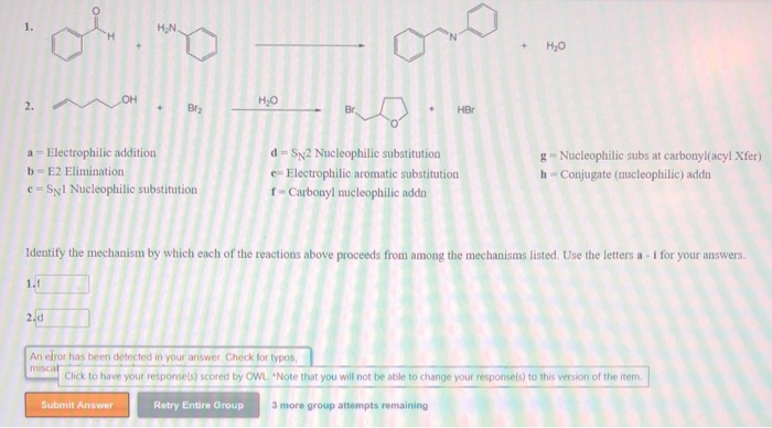 Solved H OH Bry HB a = Electrophilic addition b=E2 | Chegg.com