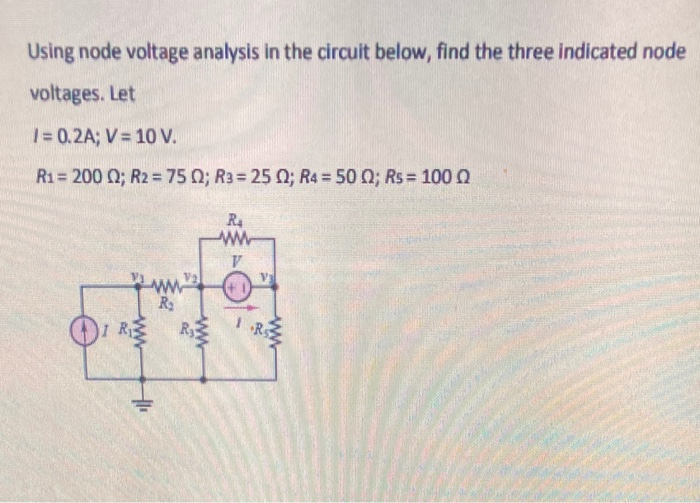 Solved Using node voltage analysis in the circuit below, | Chegg.com