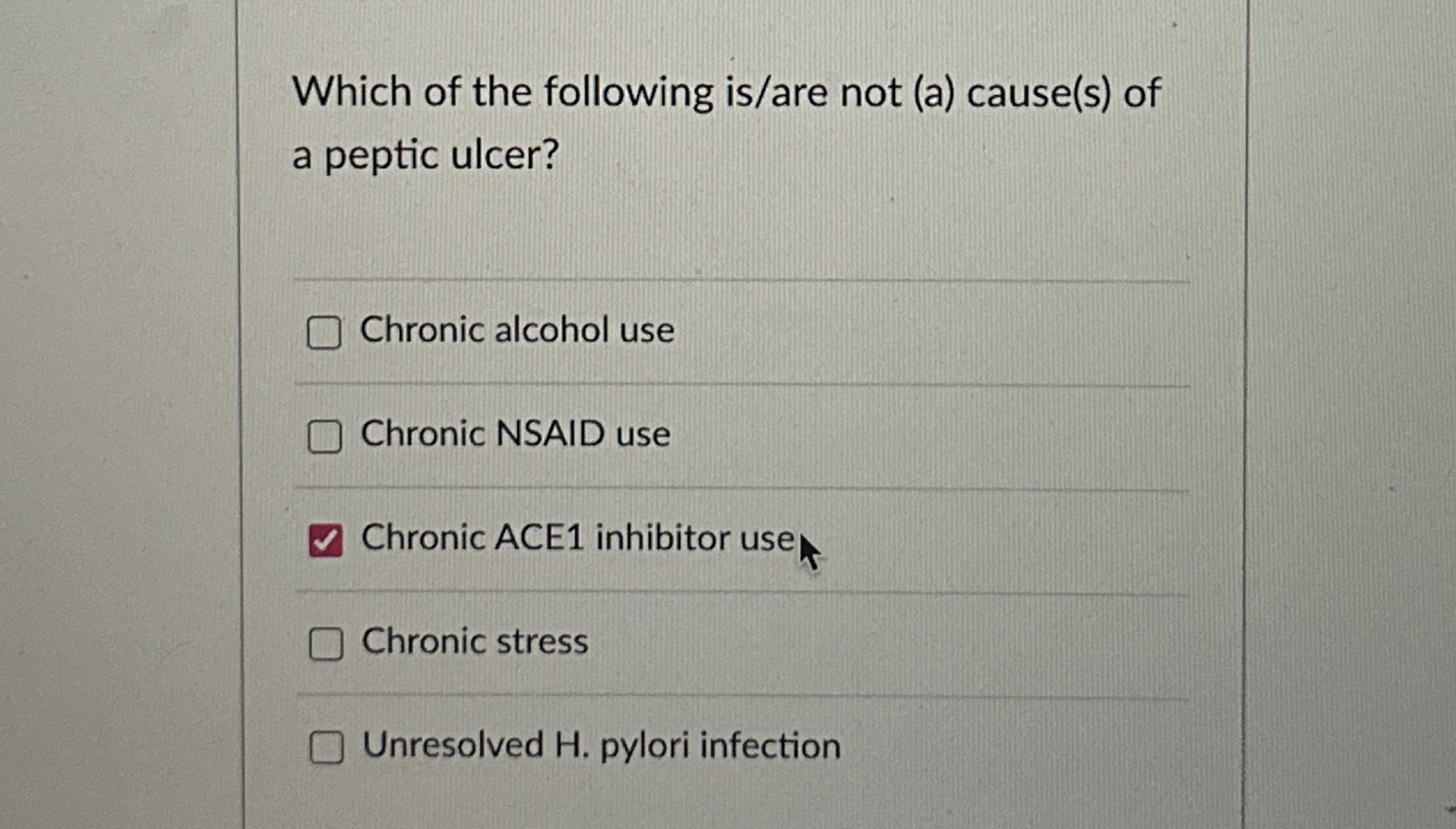Solved Which of the following is/are not (a) ﻿cause(s) ﻿of a | Chegg.com