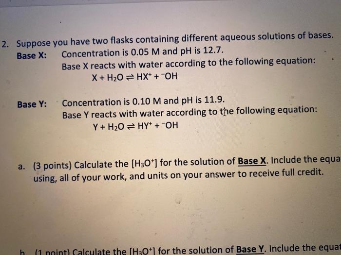 Solved 2. Suppose you have two flasks containing different | Chegg.com
