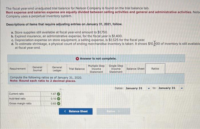 Solved The fiscal year-end unadjusted trial balance for | Chegg.com