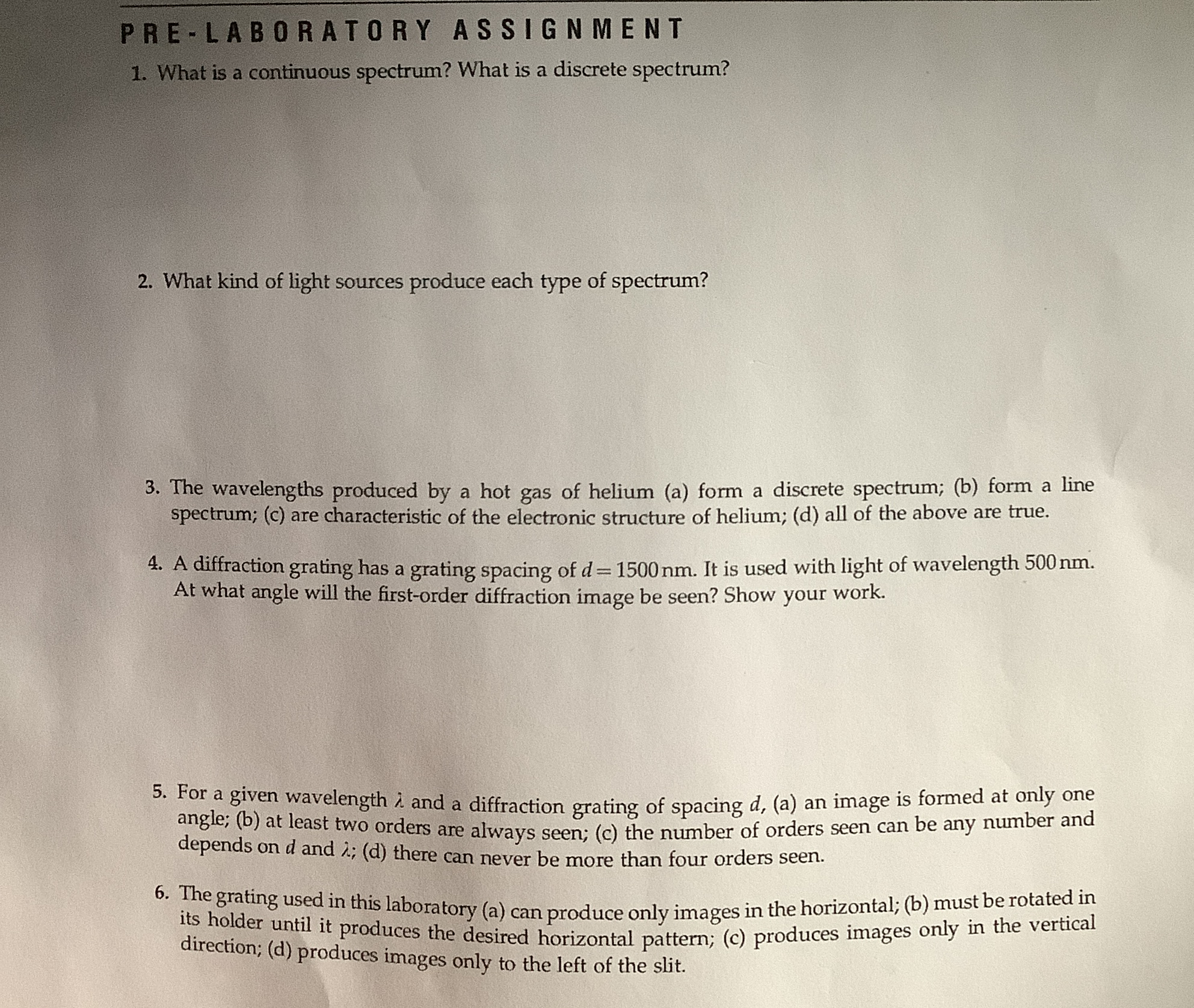 Solved PRE-LABORATORY ASSIGNMENTWhat is a continuous | Chegg.com