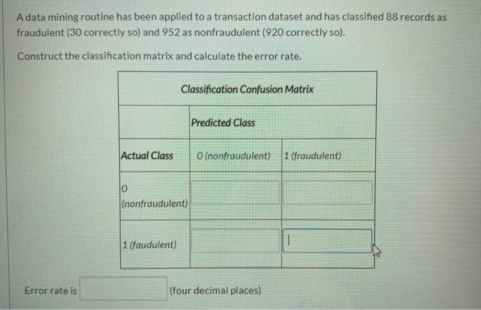 Solved A Data Mining Routine Has Been Applied To A 2904