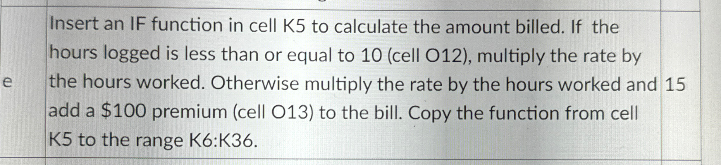 Solved Insert an IF function in cell K5 ﻿to calculate the | Chegg.com
