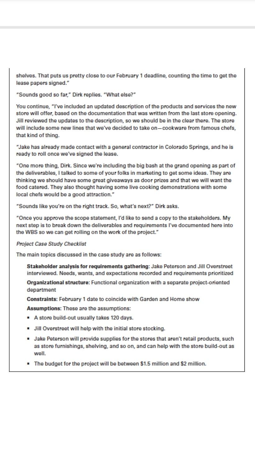 Solved Real World Scenario Project Case Study: New Kitchen | Chegg.com