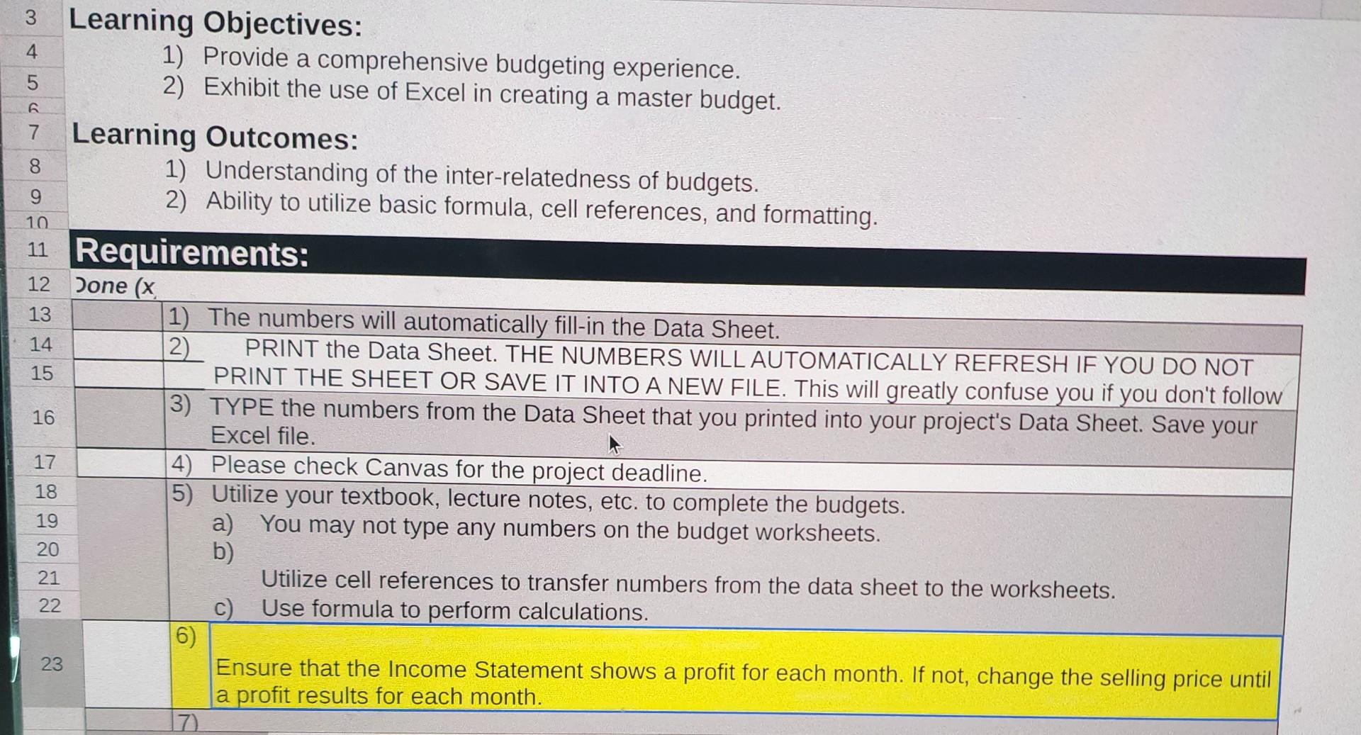 Solved Learning Outcomes: 1) Understanding of the | Chegg.com
