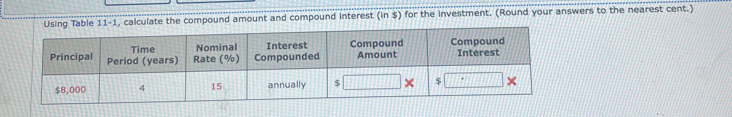 Solved Using Table 11-1, ﻿calculate the compound amount and | Chegg.com