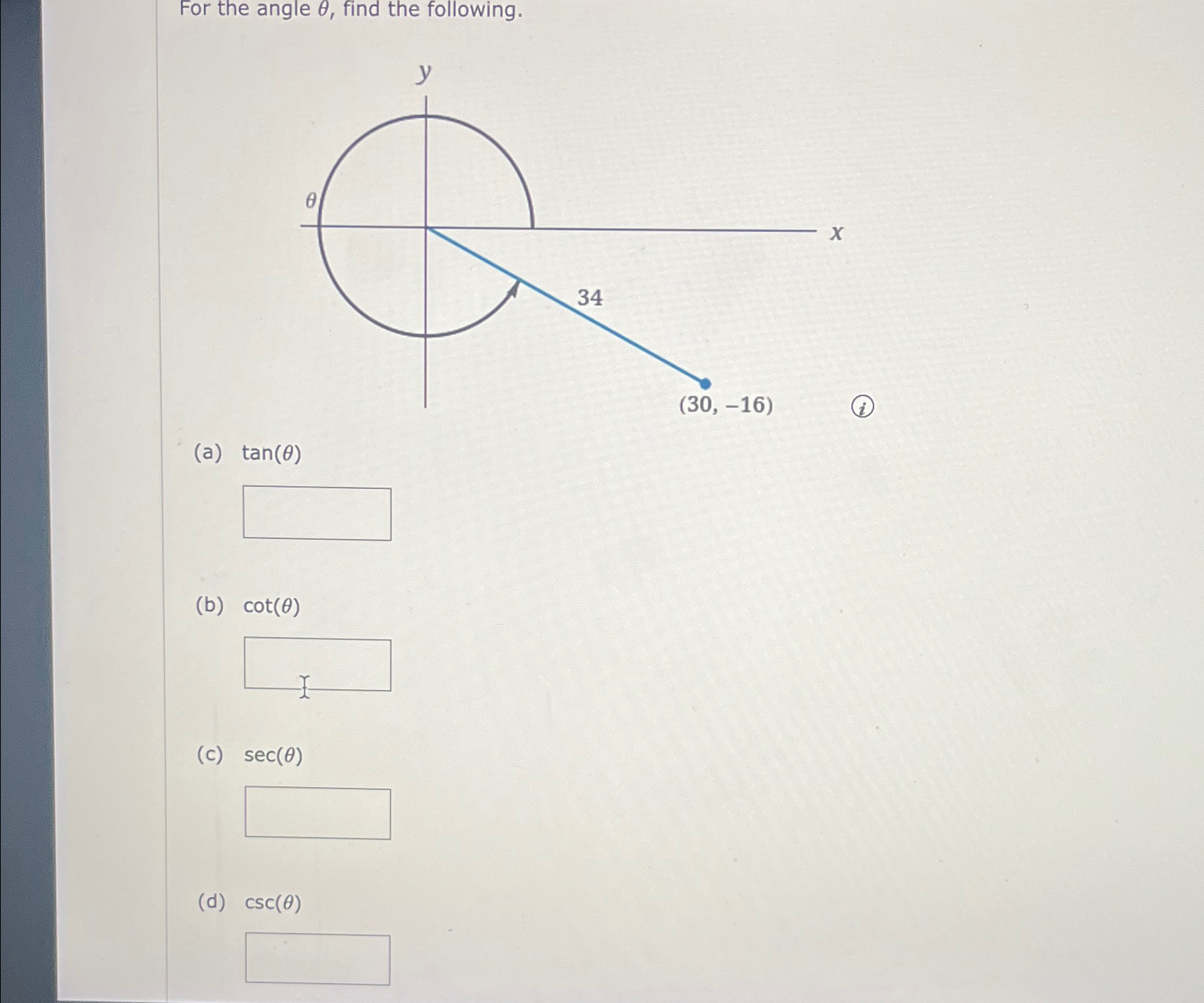 Solved For the angle θ, ﻿find the | Chegg.com