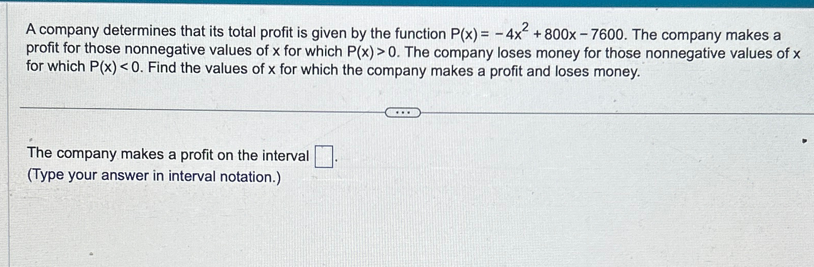 Solved A company determines that its total profit is given | Chegg.com
