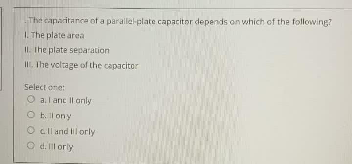 Solved The capacitance of a parallel-plate capacitor depends | Chegg.com