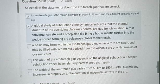 Solved Question 36 (10 ﻿points)SavedSelect all of the | Chegg.com