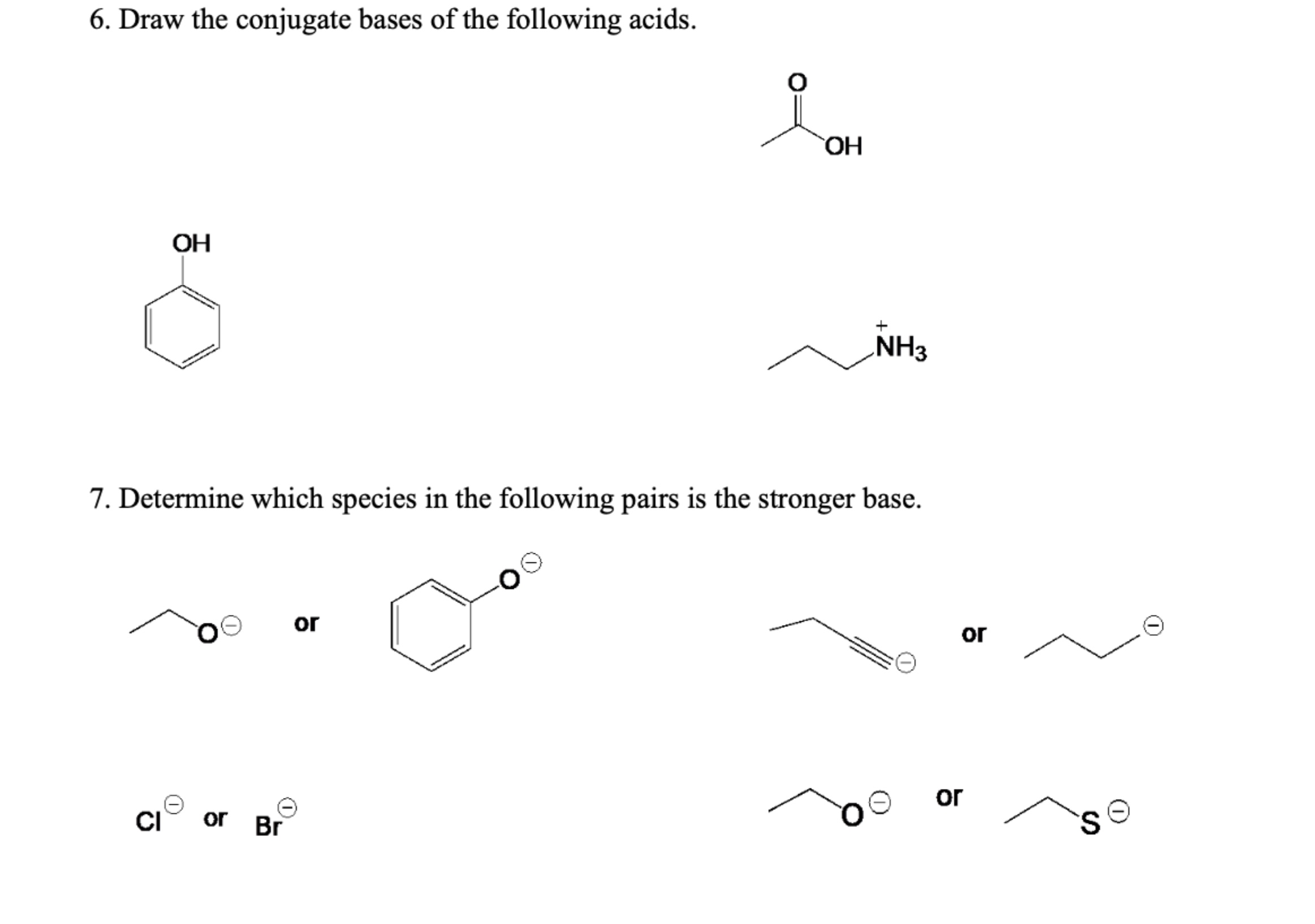 Solved Draw the conjugate bases of the following | Chegg.com