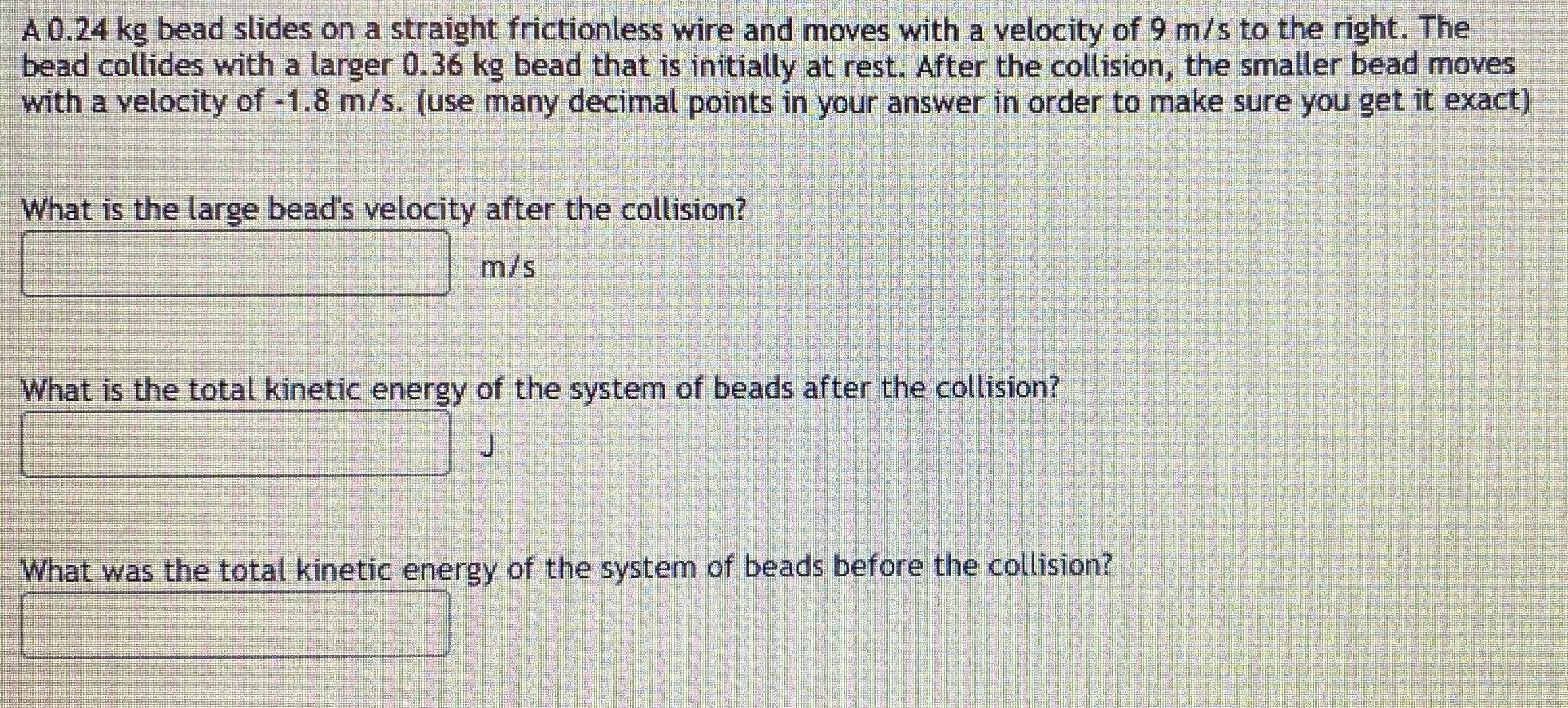 Solved A 0.24kg ﻿bead slides on a straight frictionless wire | Chegg.com