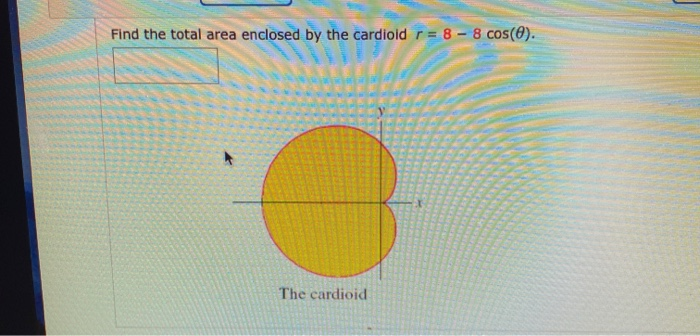 Solved Find the total area enclosed by the cardioid r = 8 - | Chegg.com
